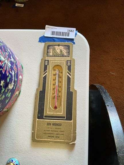 Art Deco advertising thermometer: Don Ardinger/ Williamsport MD ...