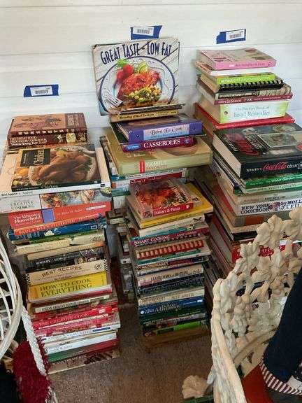 Stack of books: cookbooks - Hurley Real Estate & Auctions