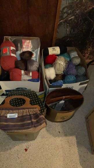 Yarn lot and knitting bag and work container - Hurley Real Estate ...