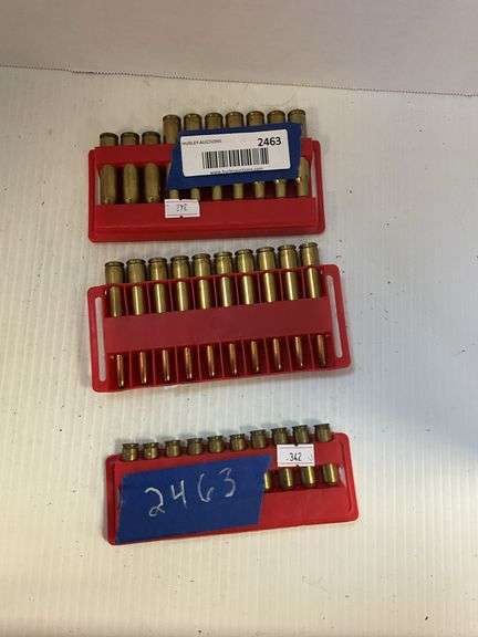 (17) 7x57mm Mauser cartridges and three empty brass casings & Four 222 ...