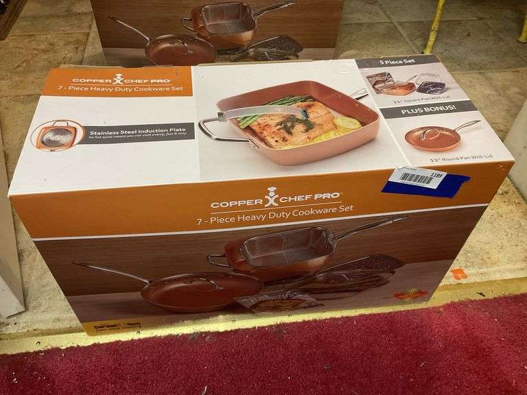 Copper Chef Pro 7-pc cookware set in box - Hurley Real Estate & Auctions