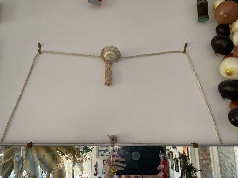 Vintage flamingo wall mirror w/ James Dean photos added, and tasseled ...