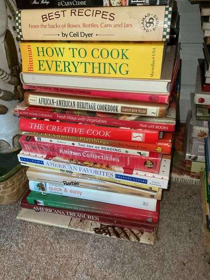 Stack of books: cookbooks - Hurley Real Estate & Auctions