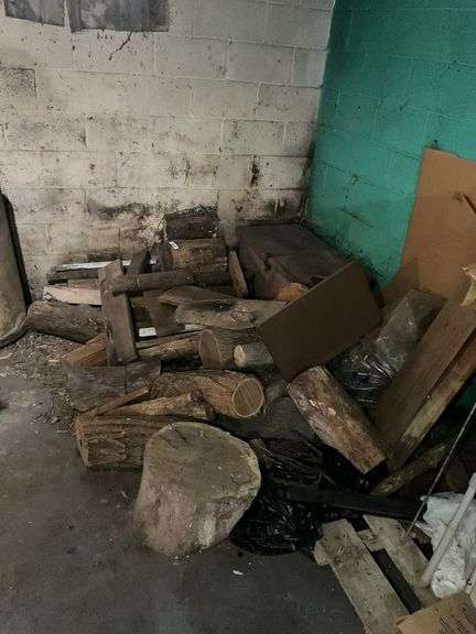 Primitive wooden chest, firewood lot - Hurley Real Estate & Auctions