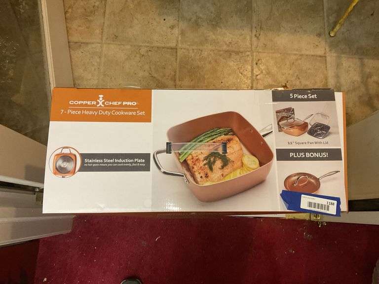 Copper Chef Pro 7-pc cookware set in box - Hurley Real Estate & Auctions