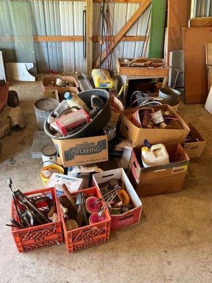 Large lot of box lots on floor - Hurley Real Estate & Auctions