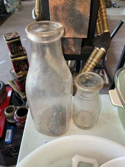 Two milk bottles including Schauber Dairy - Hurley Real Estate & Auctions
