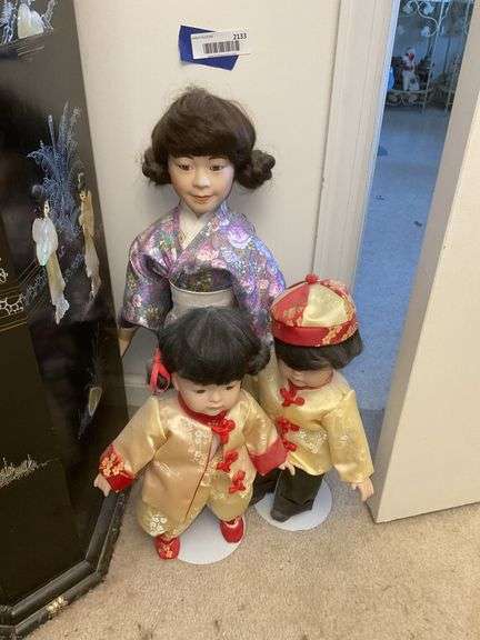 Three Asian character dolls - Hurley Real Estate & Auctions