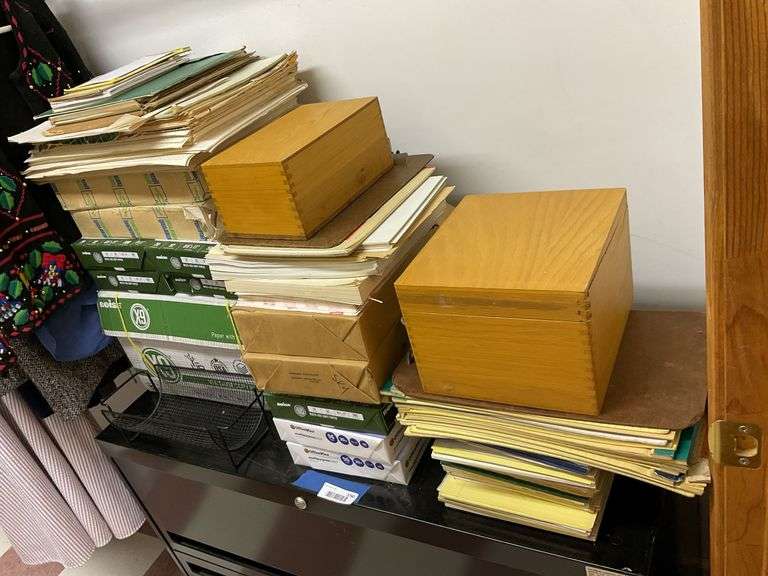 Printer paper, legal pads, wood file boxes - Hurley Real Estate & Auctions