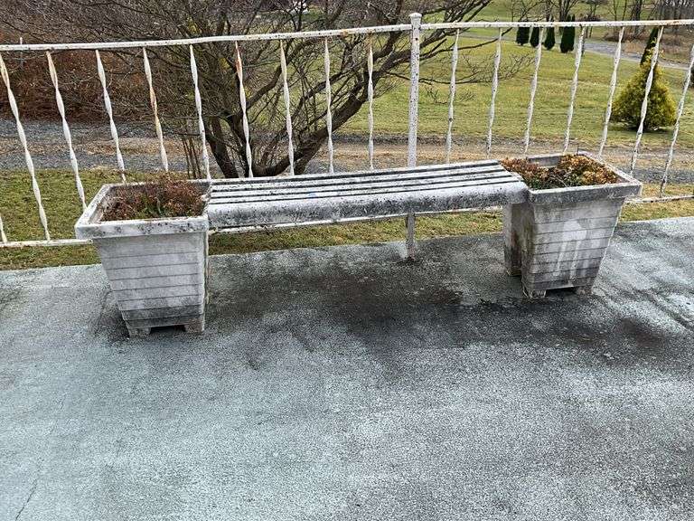 Bench w/ attached planters - Hurley Real Estate & Auctions