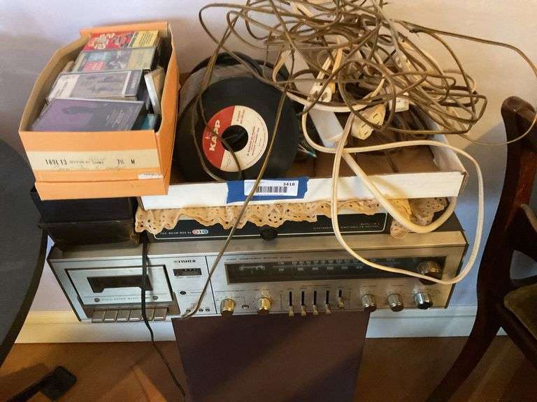 Fisher stereo cassette/radio component, speakers, Beam FM antenna box ...