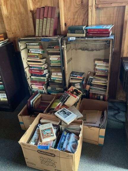 Trunk and boxes of books - Hurley Real Estate & Auctions