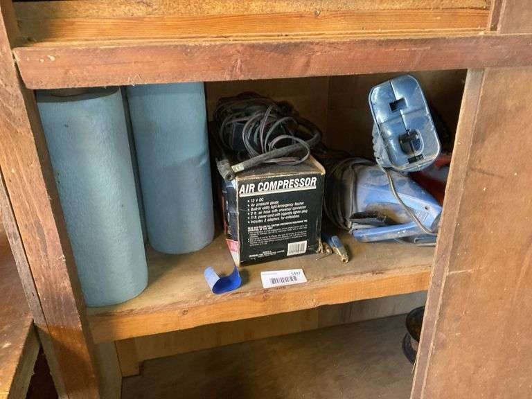 Contents of shelf - Air Compressor, Husky air tools and more - Hurley ...