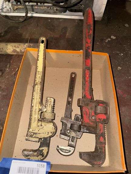 Three pipe wrenches - Hurley Real Estate & Auctions