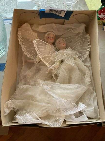 Pair of bisque angel dolls - Hurley Real Estate & Auctions