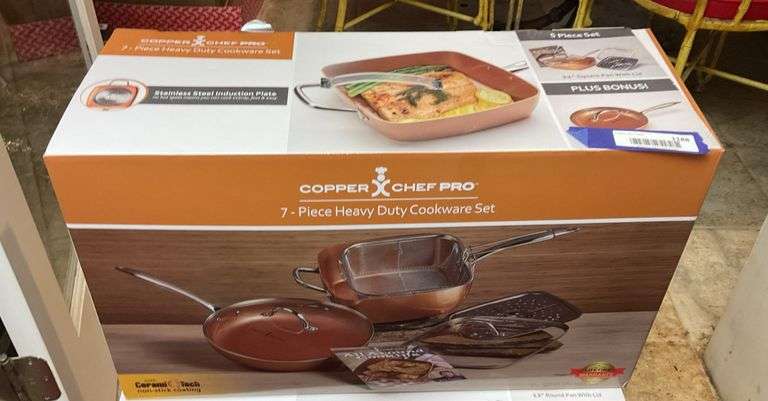 Copper Chef Pro 7-pc cookware set in box - Hurley Real Estate & Auctions