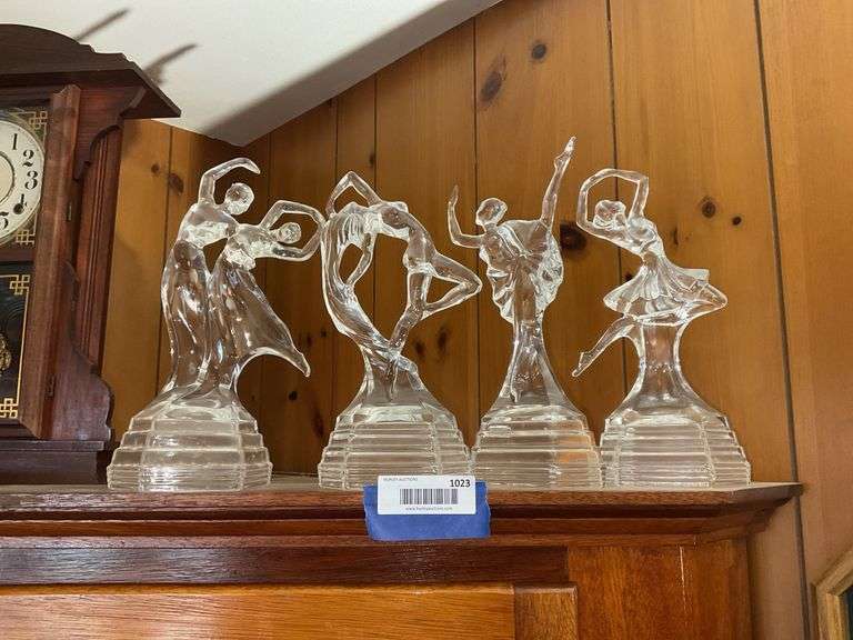 Pressed glass dancers - Hurley Real Estate & Auctions