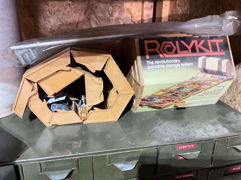 Metal 18-drawer card files w/ contents, w/ top contents furniture ...