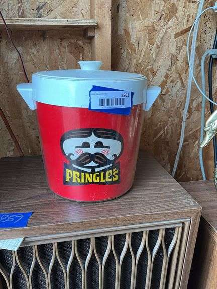 Pringles advertising ice bucket w/ tongs - Hurley Real Estate & Auctions