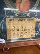 December 1928 framed calander - Hurley Real Estate & Auctions