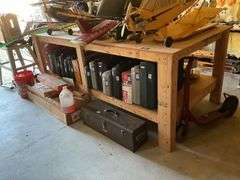 4'x8' Hand crafted workbench, no contents - Hurley Real Estate & Auctions