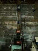 Gympac 3500 exerciser, box of fluids & oils, canning jars, dumb bells ...