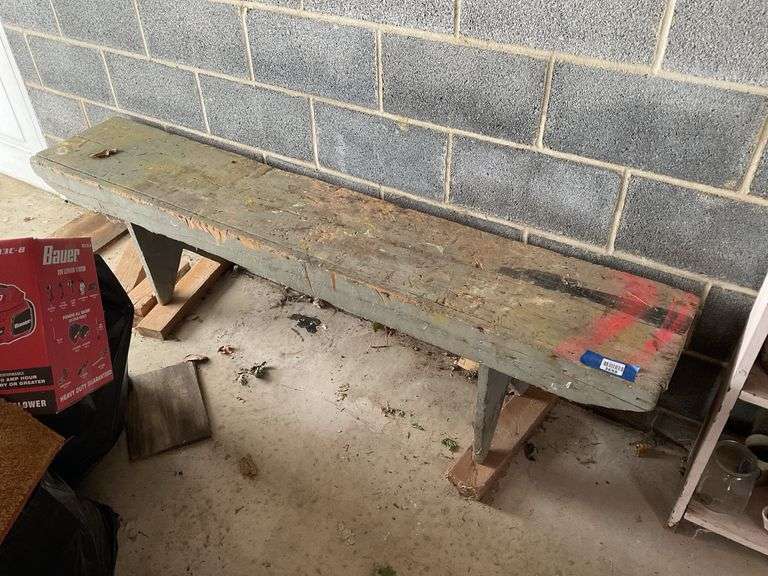 Primitive wooden bench - Hurley Real Estate & Auctions