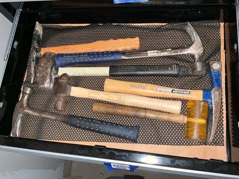 Contents of tool chest drawer - hammers - Hurley Real Estate & Auctions