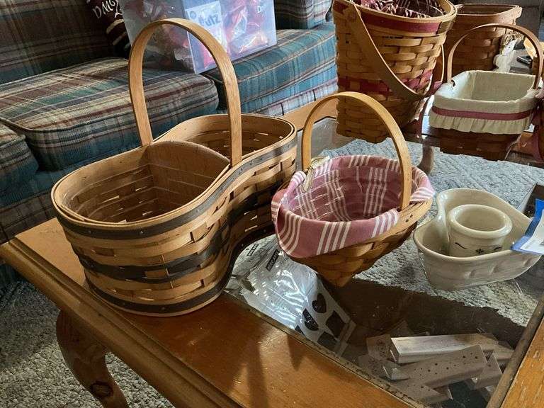 Two Longaberger Baskets, Two pcs Longaberger Pottery - Hurley Real ...