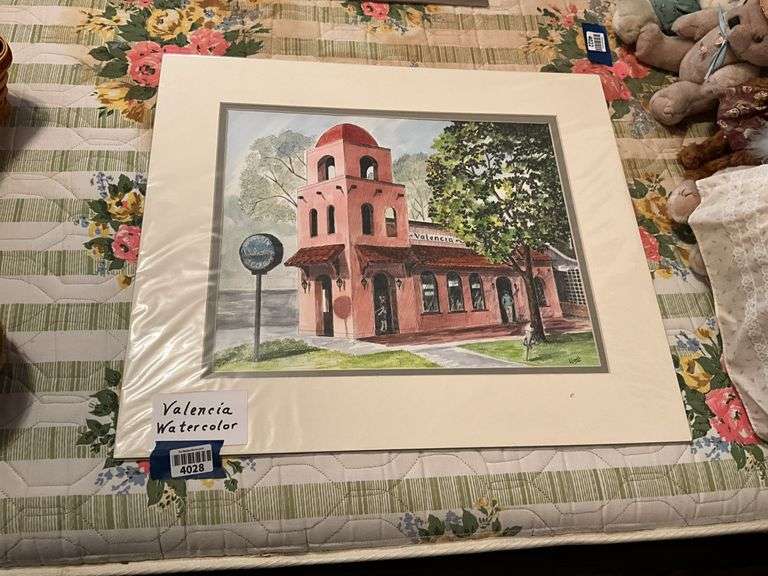 Laura Lewis Shindle Valencia watercolor - Hurley Real Estate & Auctions
