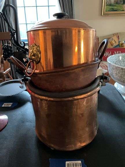 Copper bucket, pan, and canister - Hurley Real Estate & Auctions