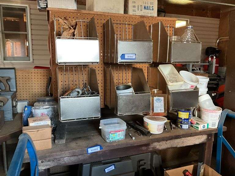 Three Wall mount wire storage bins - Hurley Real Estate & Auctions