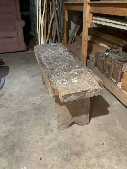 Primitive wooden bench - Hurley Real Estate & Auctions