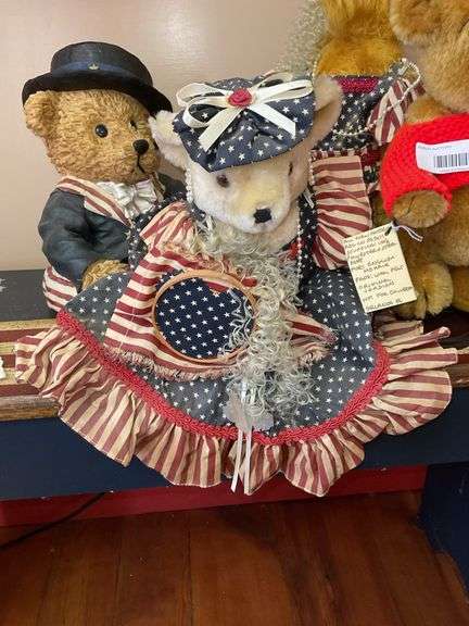 Patriotic bears, does not include bench - Hurley Real Estate & Auctions