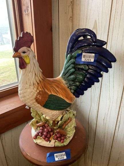 Large pottery rooster figure - Hurley Real Estate & Auctions