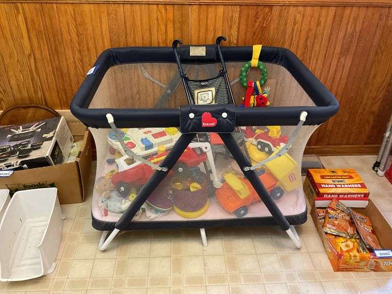 Playpen w/ contents including folding stroller - Hurley Real Estate ...