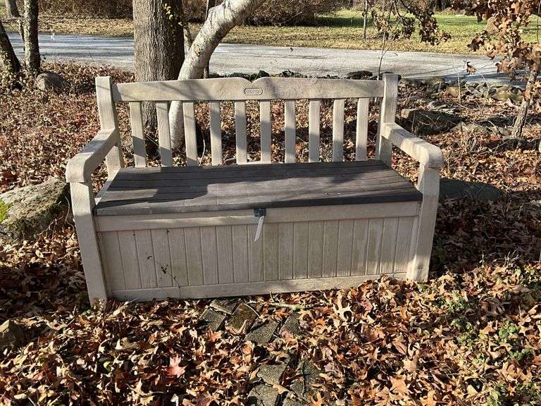 Garden bench w/ storage 55x24x32 - Hurley Real Estate & Auctions