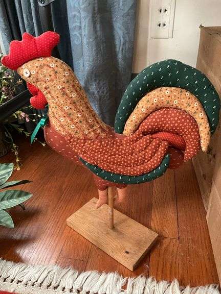 Cooper Lamps rooster base table lamp w/ shade, rooster planter, tin and ...