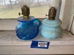Blue miniature finger lamp and blue opaque miniature lamp base - Hurley ...