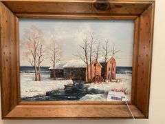 Framed print signed M. Benson - Hurley Real Estate & Auctions