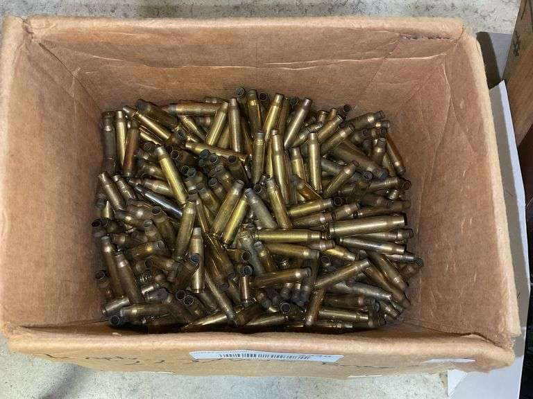 Box of empty 223/5.56 brass cartridge casings - Hurley Real Estate ...