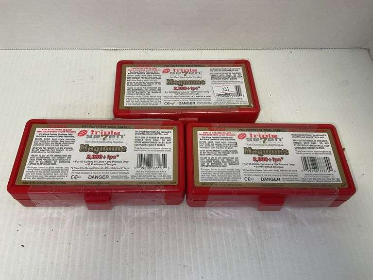 Three full boxes of Triple Se7en in-line muzzleloader propellant ...