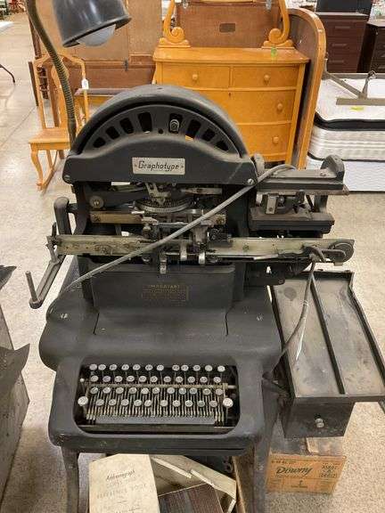 Vintage Graphotype/Addressograph machine model: 6383, w/ accessories ...