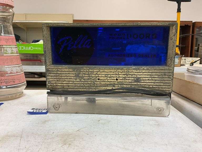 Vintage Pella Doors lighted store display sign - Hurley Real Estate ...