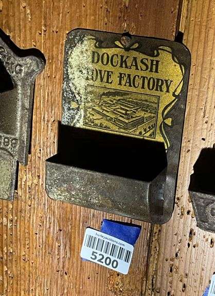 DOCKASH STOVE FACTORY litho tin wall mount advertising match pocket ...