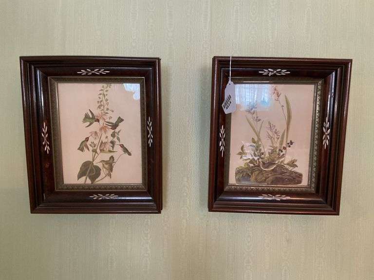 Pair of deep Victorian frames w/ botanical prints - Hurley Real Estate ...