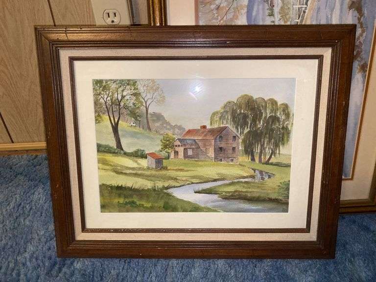 Clyde H. Roberts watercolor of Burnside Bridge, and C. Fries paintings ...