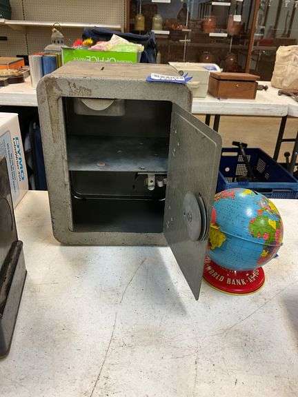 Uncle Sam tin register bank, combination safe bank, litho tin world ...