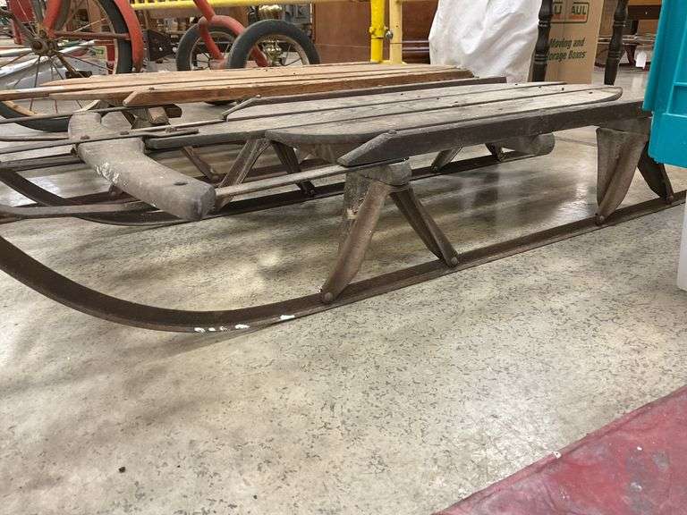 Two vintage wooden snow sleds - Hurley Real Estate & Auctions