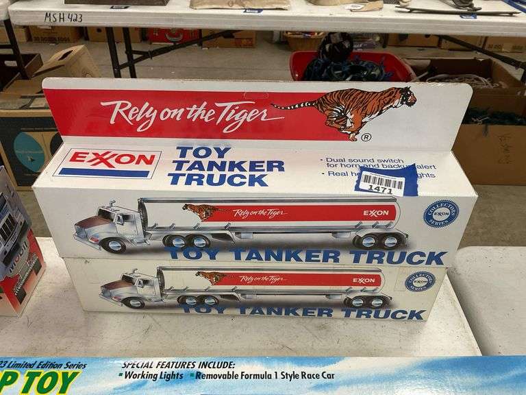 Two Exxon toy tanker trucks in boxes - Hurley Real Estate & Auctions